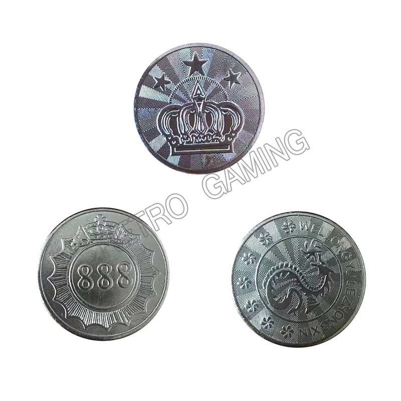 100 Pcs 25 * 2mm Multi Pattern Metal Arcade Game Tokens Stainless Steel ...