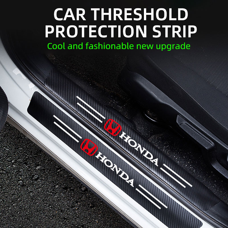 Carbon Fiber Car Door Sill Sticker Protector for Toyota Avanza Innova ...