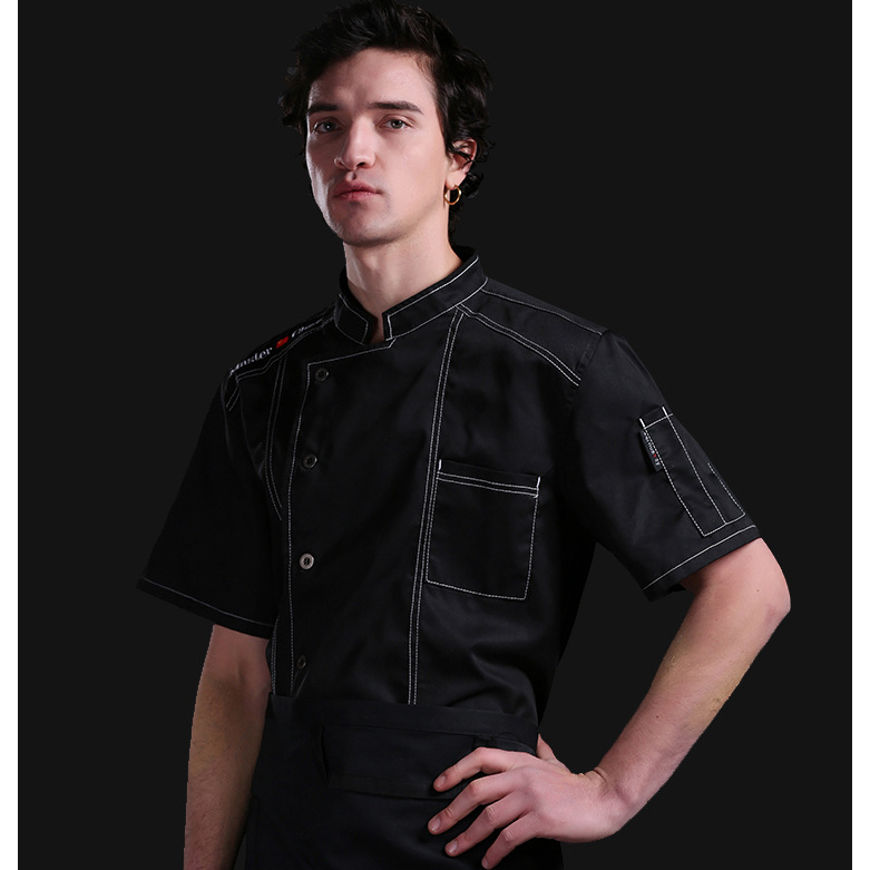 Ready Stock Chef work uniform unisex short-sleeved restaurant western ...