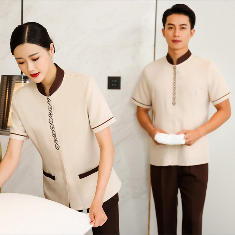 Ready Stock Simple hotel work clothes short-sleeved female restaurant ...