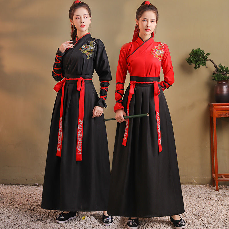 Dress woman Hanfu Swordsman Men Style Chinese Skirt Student Class ...