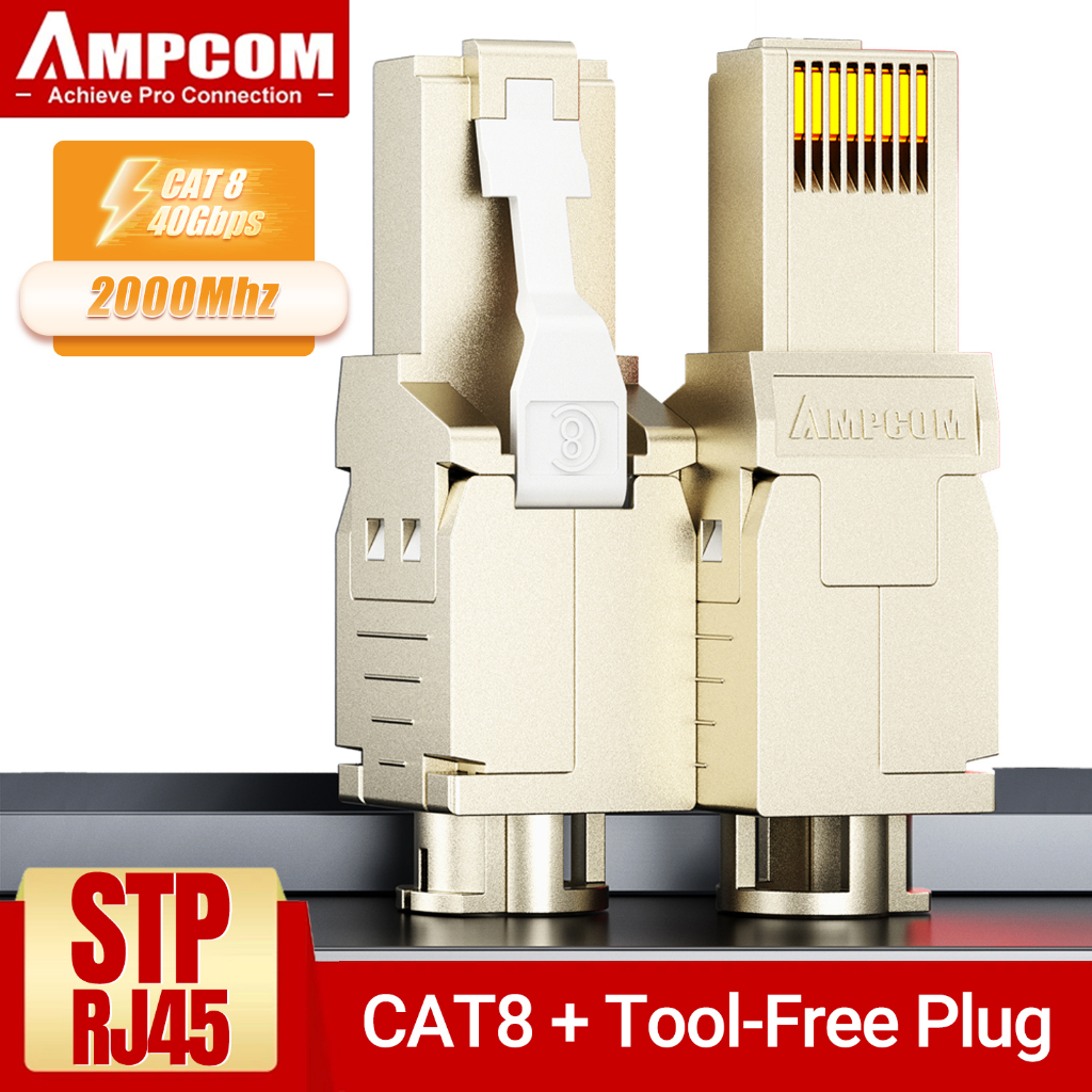 AMPCOM RJ45 Modular Plug CAT8 CAT7A CAT7 CAT6A CAT6 STP Network ...