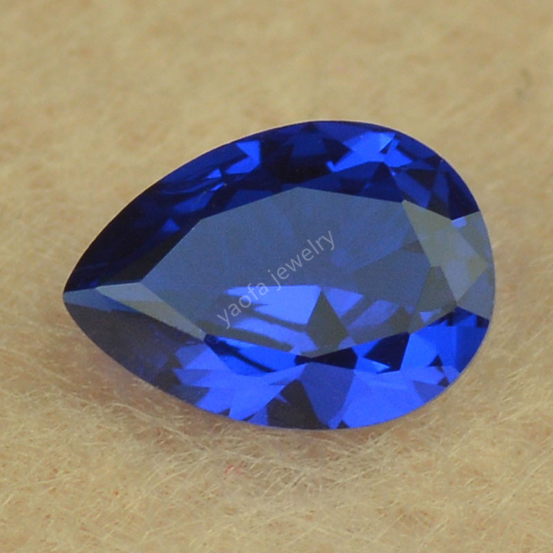Factory Price 2x3~13x18mm 113# Dark Blue Color Sapphire Pear Shape Cut ...