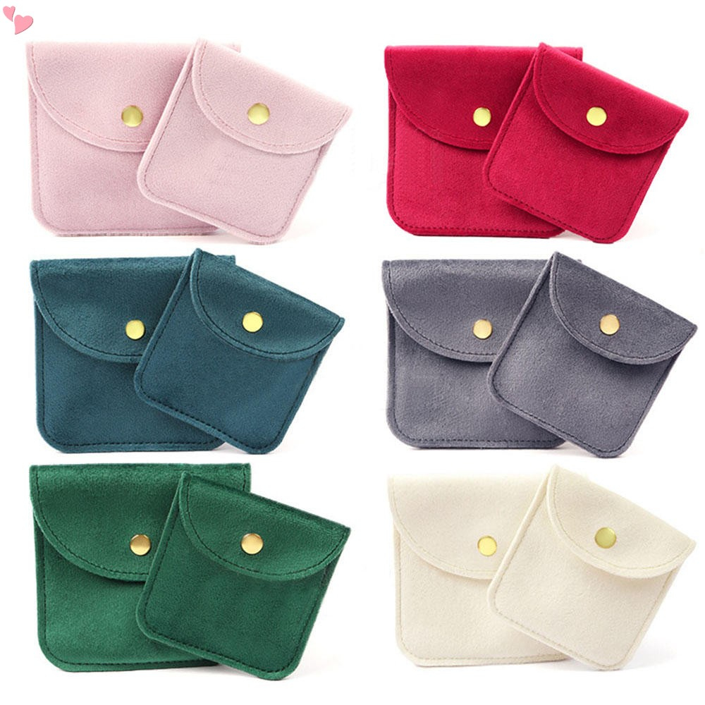 Snap Button Jewellery Pouch Fillet Velvet Bag Envelope Jewelry Bag ...
