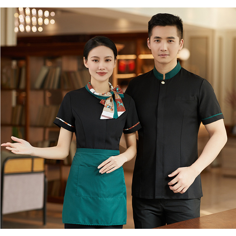 Waiter work clothes short-sleeved restaurant hotel catering work ...