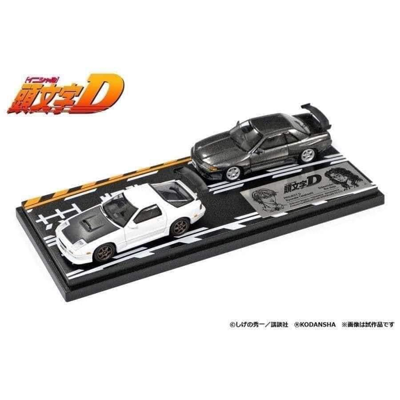 Modelers 1:64 Initial D scene diorama with two cars B)Mazada RX7 +Grey ...