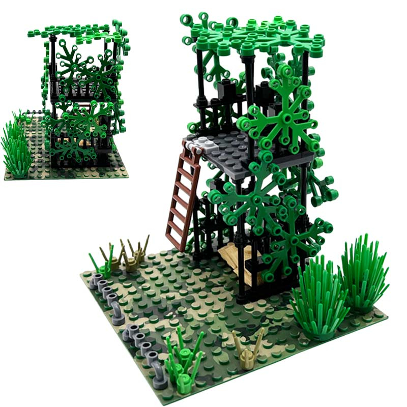 WW2 Military Scene Fence Sentry Tent Treasure Box Building Blocks ...