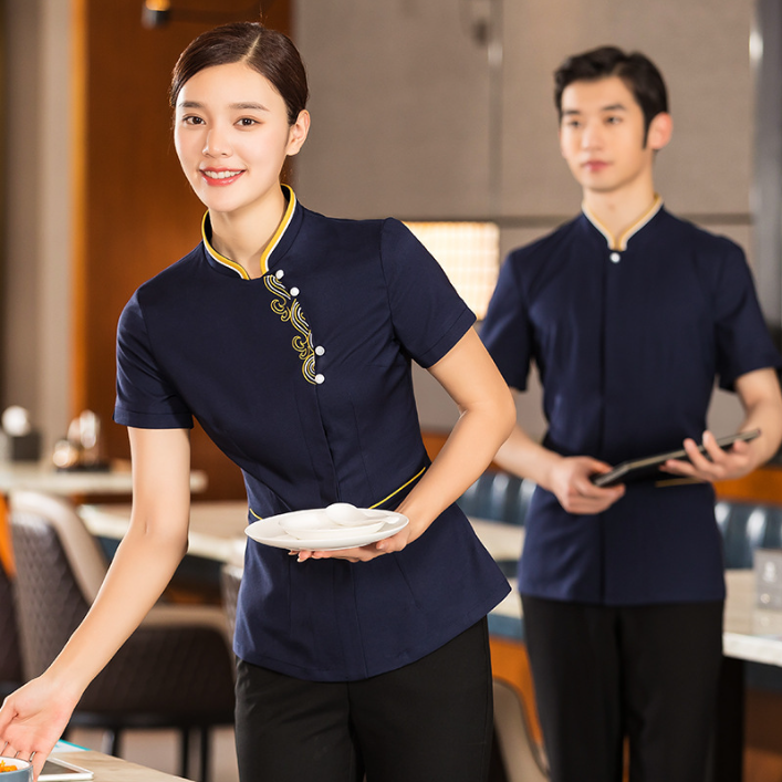 Ready Stock Fashion and simple hotel work uniform restaurant cafe ...