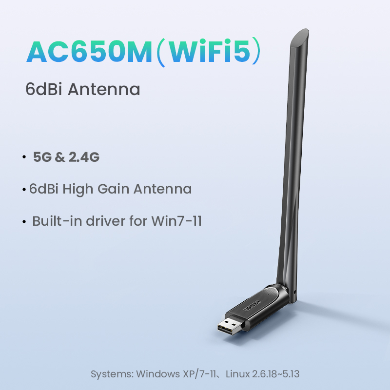 Ugreen Wifi Adapter Wireless Adapter 1300mbps 5ghz And 2 4ghz Dual Band
