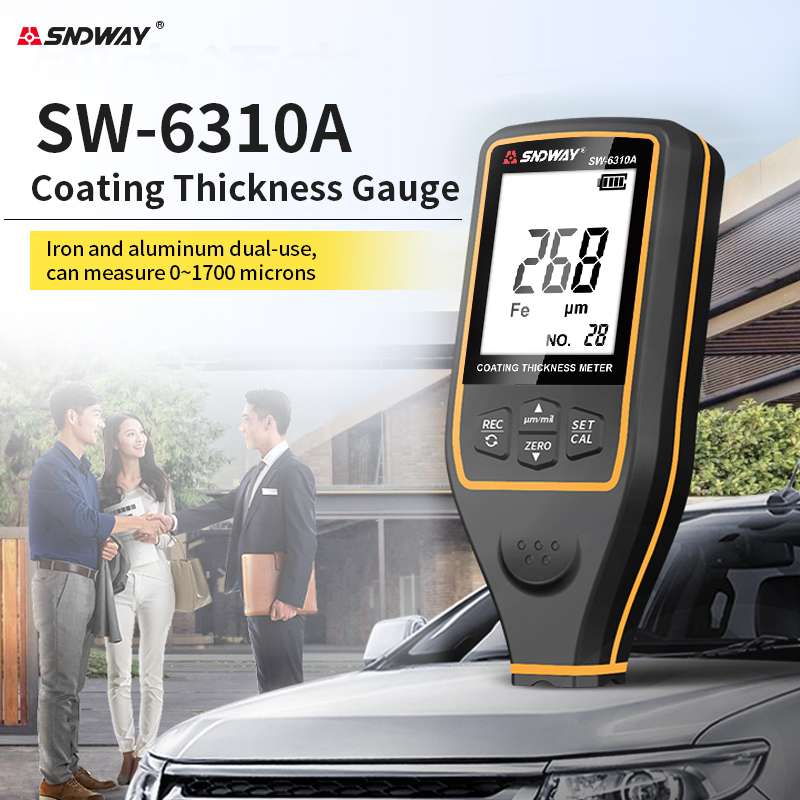 SNDWAY SW-6310A Thickness Gauge Car Paint Gauge 0-1700um Digital LED screen Fe/NFe Automobile ...