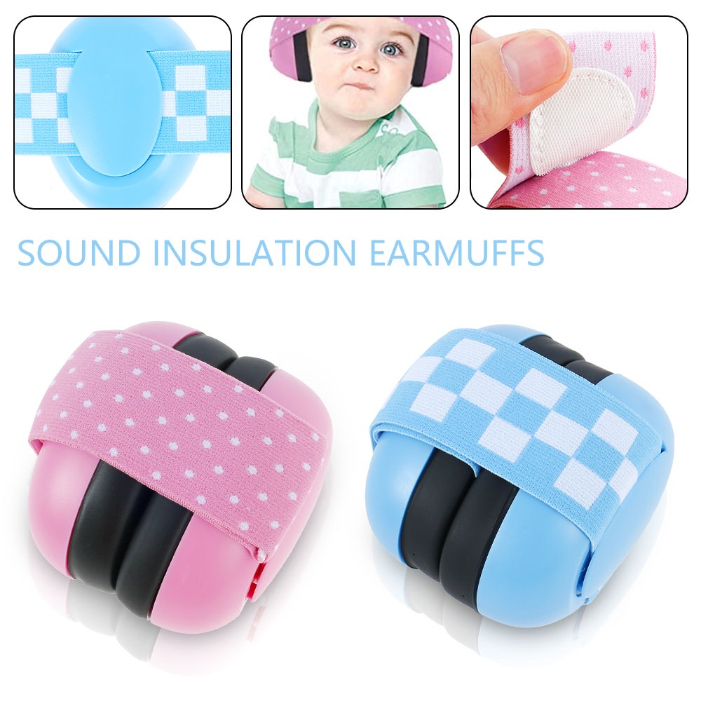 Baby Anti-Noise Earmuffs Elastic Strap Hearing Protection Safety Ear ...