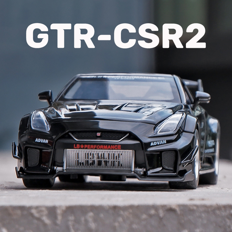1:32 Scale Nissan GTR CSR2 Alloy Car Model Diecast Car Sound Light Car ...