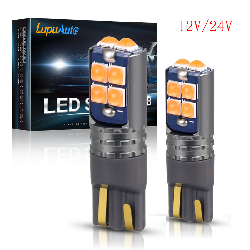 LupuAuto 2pcs T10 W5W Led Park Light 3030SMD Car Led Bulb Signal Light Reading Light Interior ...
