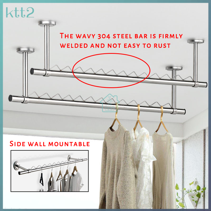 304 stainless steel clothes drying pole balcony outdoor ceiling ...