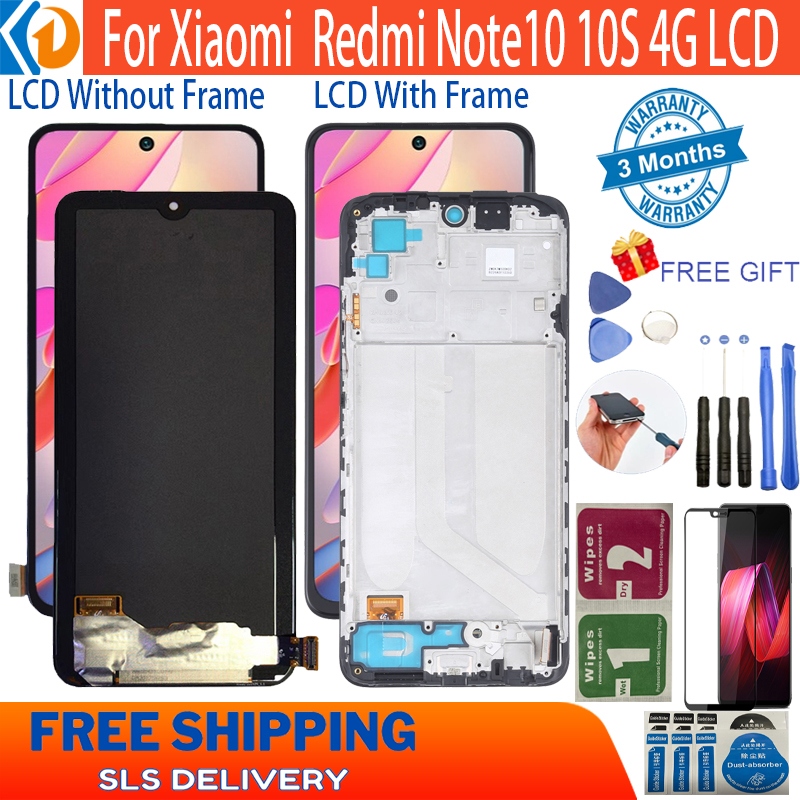 Original AMOLED For Redmi Note 10 4G Note 10S LCD Display Touch Screen ...