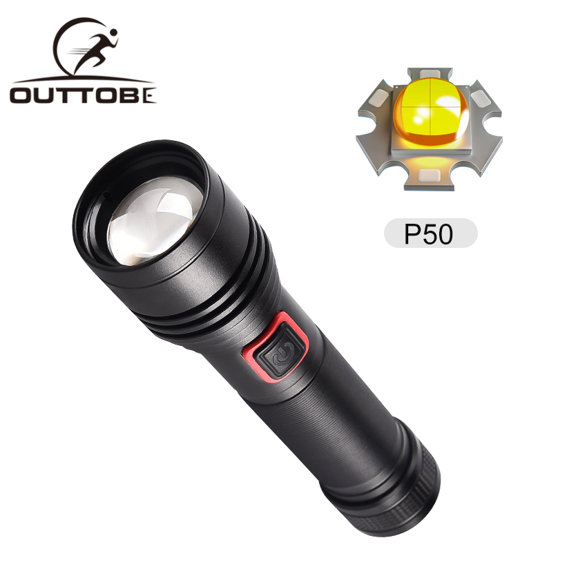 Outtobe Flashlight Multifunctional P50 Mini Torch Light White Laser ...