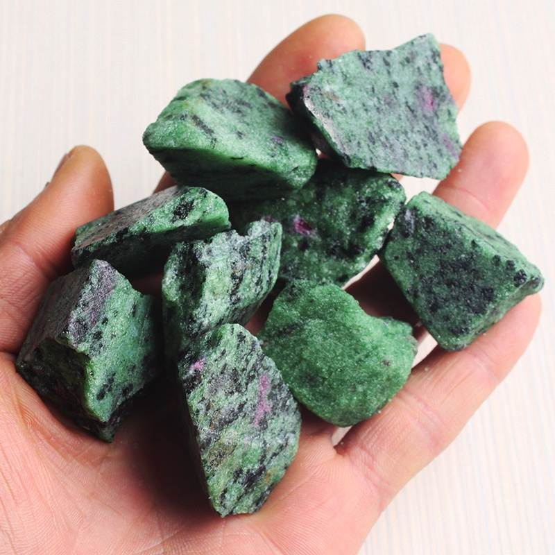 100g Natural Raw Gemstones Ruby Zoisite Rough Crystals Stones Mineral ...