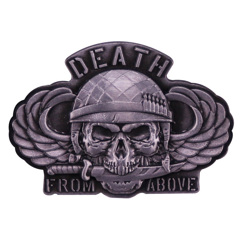 Airborne Division Army Death From Above Badge Skull Wing Brooch ...