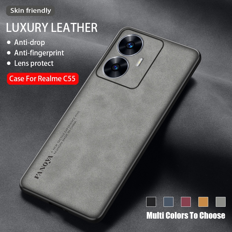 Casing for Realme C55 NFC 2023 C33 Phone Case Lambskin Texture Soft ...