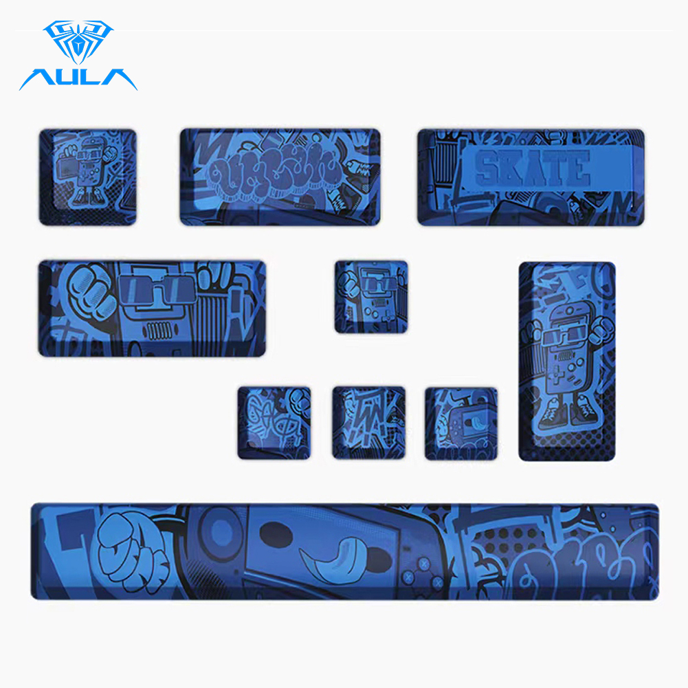 AULA PBT 3-color keycaps 10-key high-quality detachable non-slip wear ...