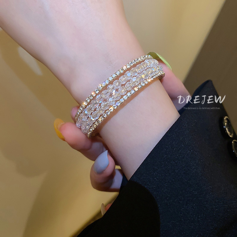 DREJEW crystal open bracelet women's fashion light luxury high-end ...