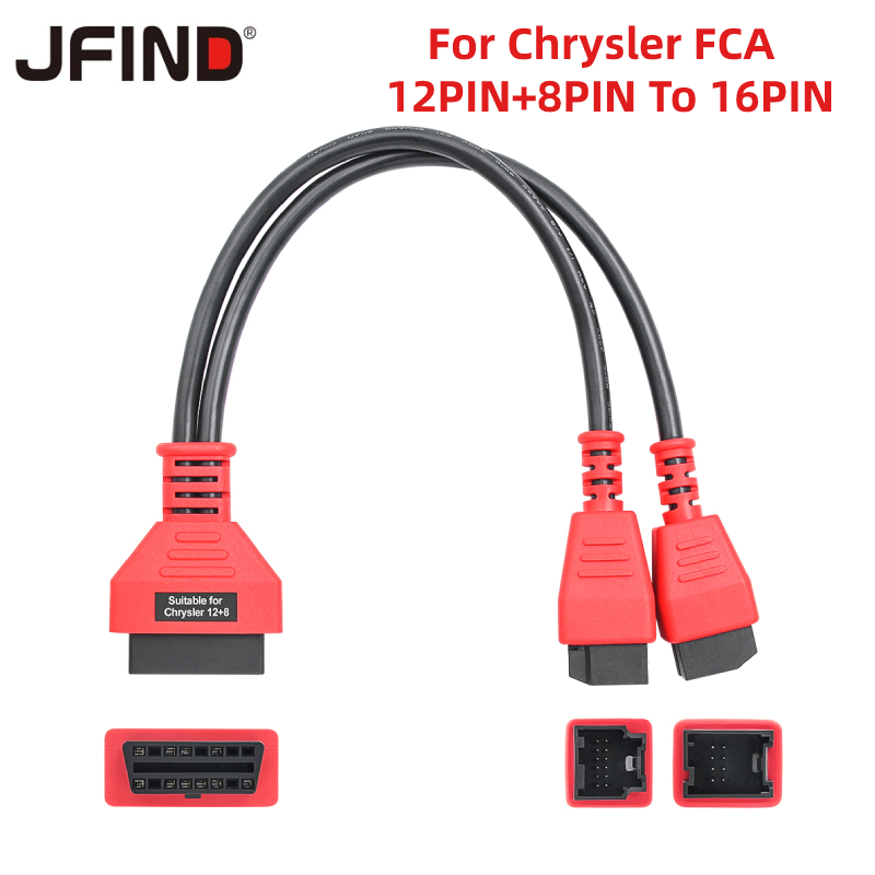 FCA 12Pin+8Pin Adapter For Chrysler OBD 2 OBD2 Connector Car Diagnostic ...