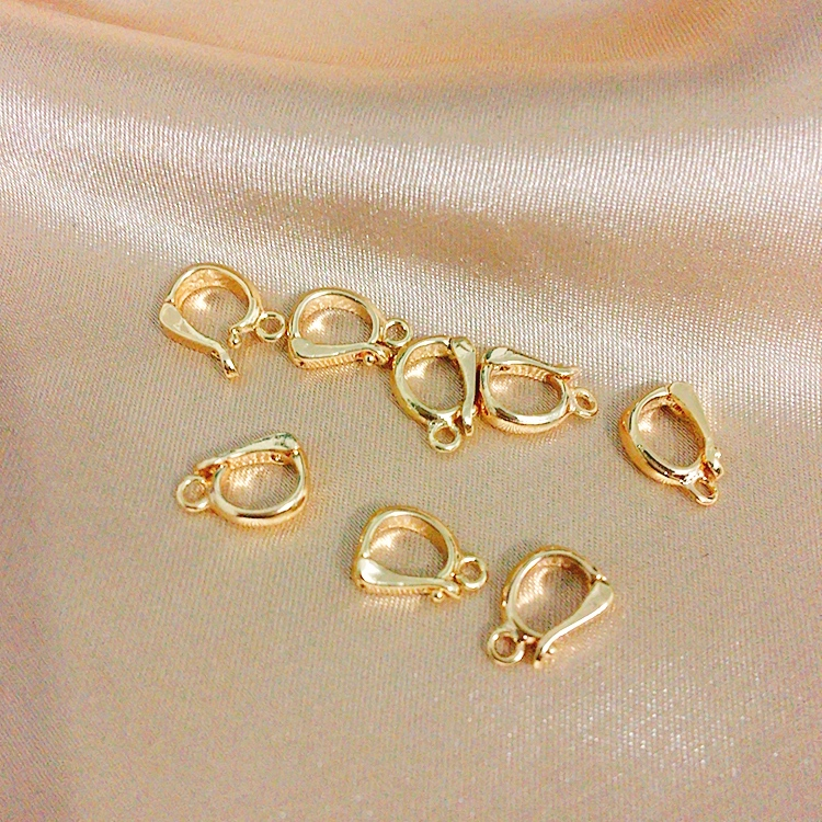 18K Gold Plated Pendant Pinch Bail Clasps Necklace Hooks Clips ...