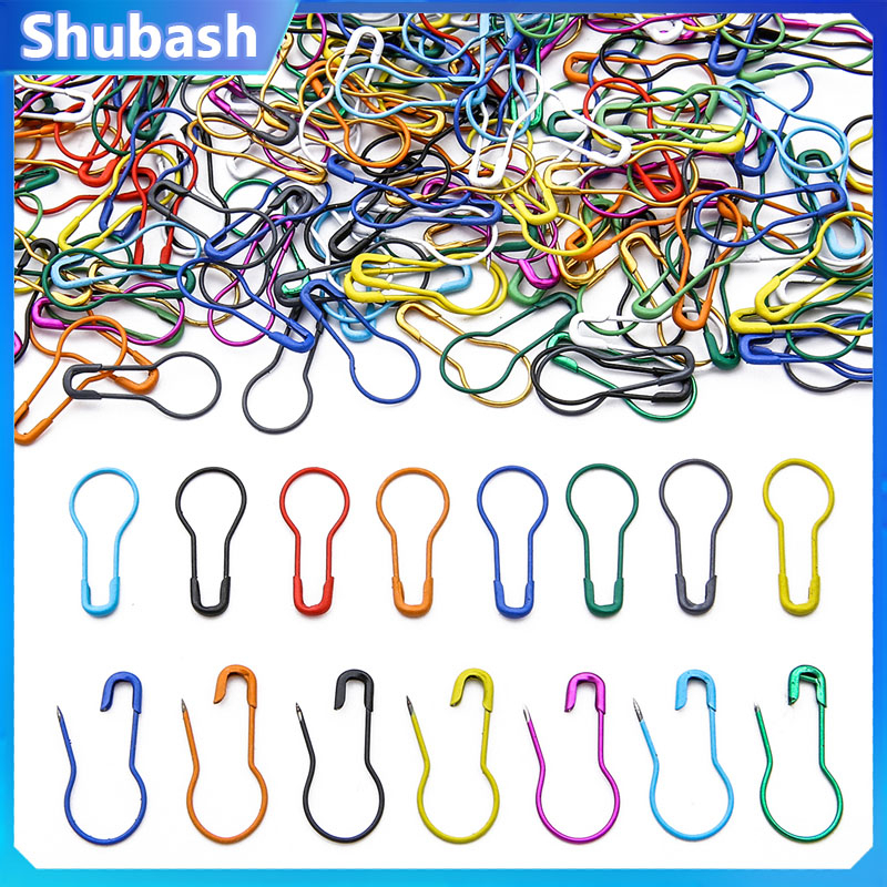 100pcs Mix Safety Pins Metal Gourd Pins Crochet Locking Knitting Cross ...