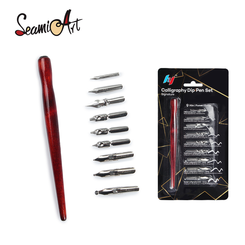 SeamiArt Artist Comic Calligraphy Pen set 9pcs pen nibs 1pc pen holder ...