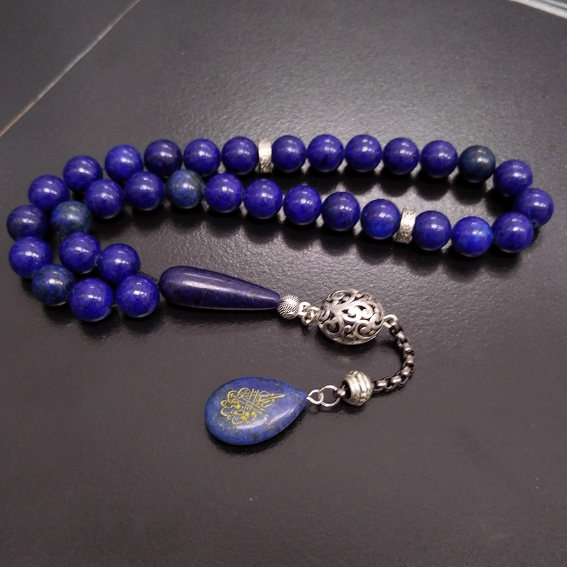 Tasbih Natural lapis lazuli stone size 8 10 12mm muslim prayer beads ...