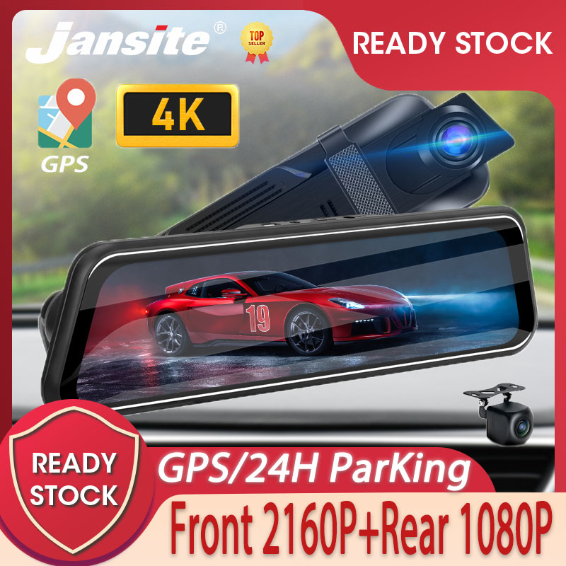 Jansite Dash Cam 4K Touch Screen 1080P Dual Lens Waterproof Rear Camera ...