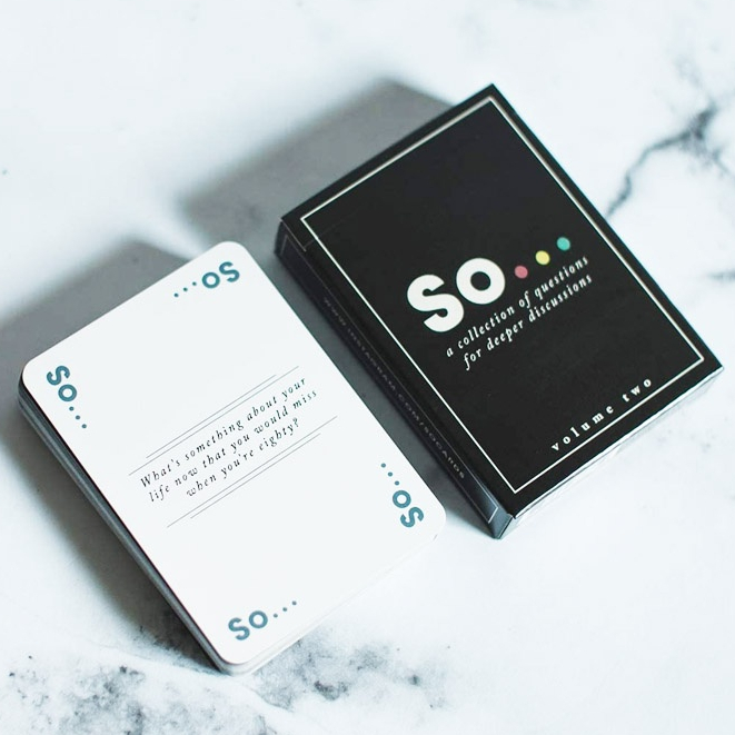 So Cards Deep Conversation Starters – Question Card Game for All ...