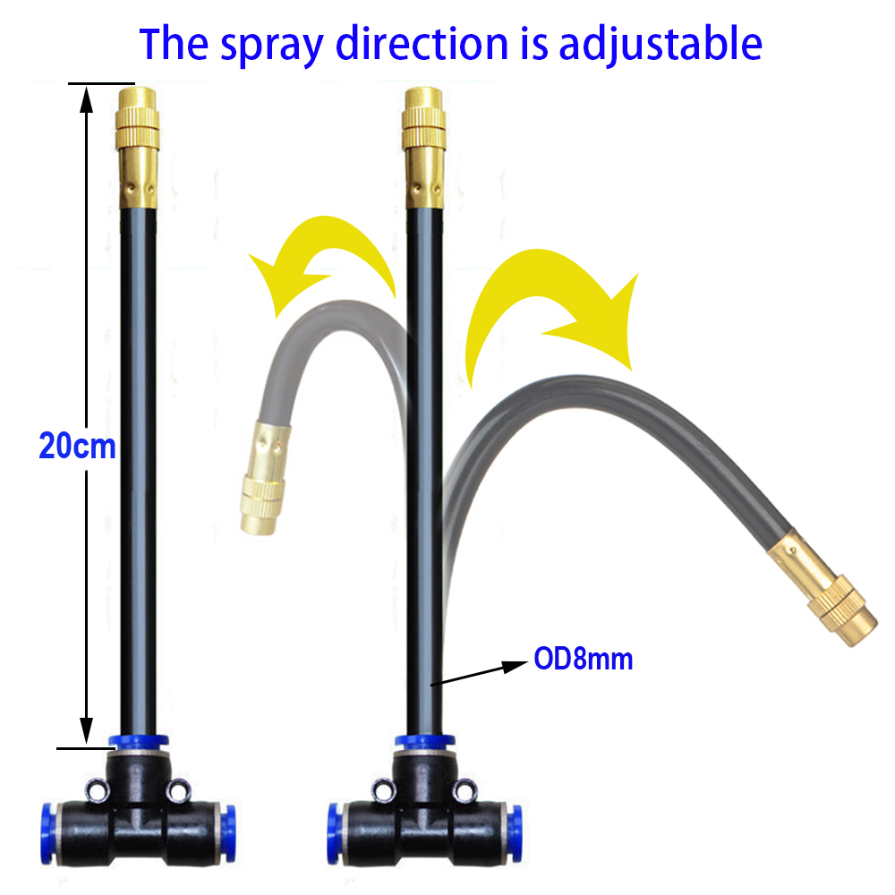 Adjustable Misting Nozzle Universal Spray Atomizer Quick Push Lock Joint Tube for Garden ...