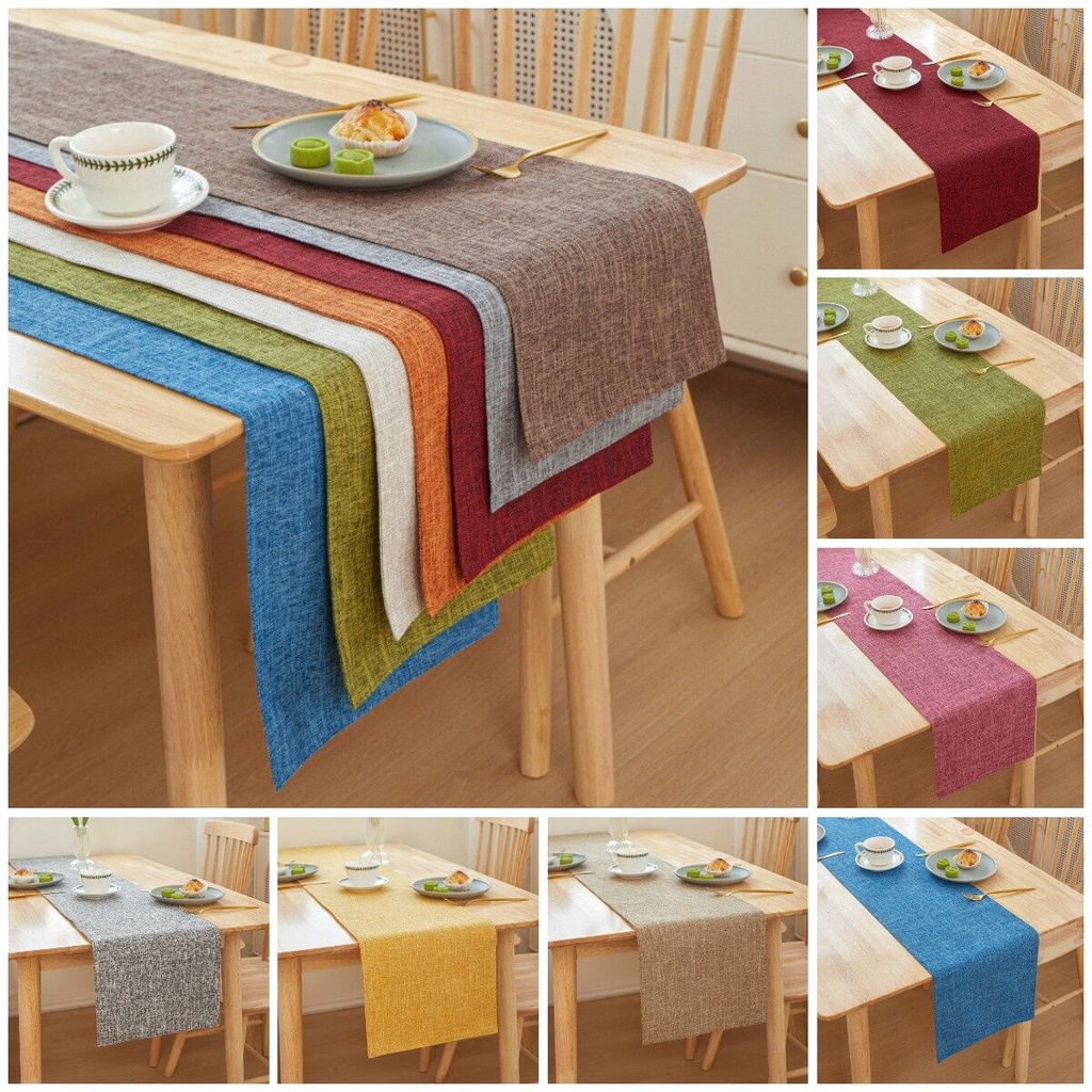 New Thick Linen Solid Color Table Runner Light Luxury Home Boxer Bed ...