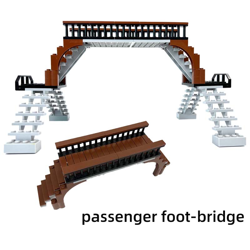 City View Train Track MOC Buliding Block Military Bilateral Bridge ...