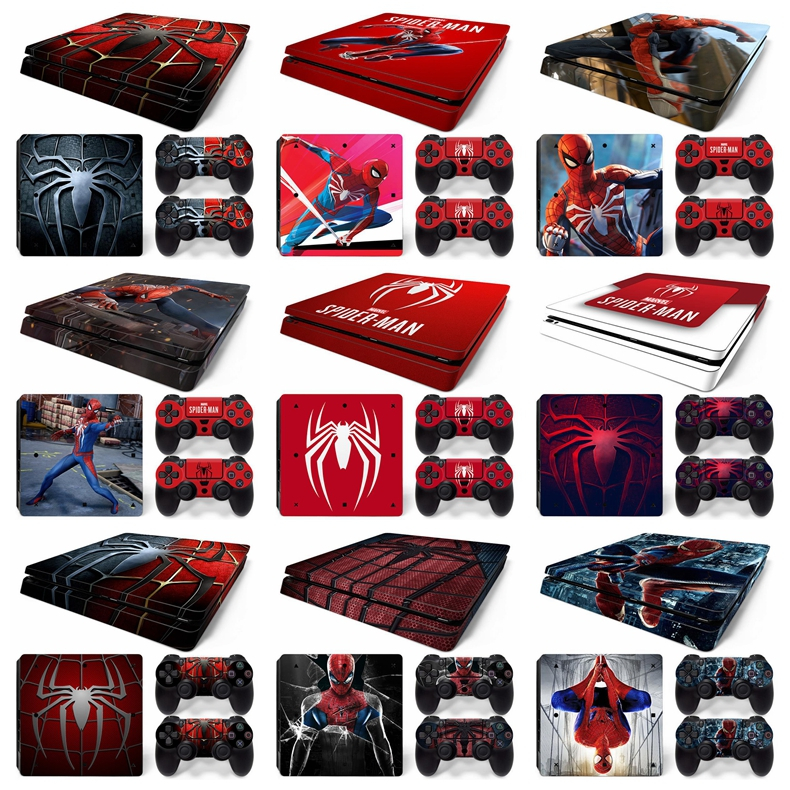 Spider-Man Pattern PS4 Slim Console Skin Set Vinyl Decal Sticker for ...