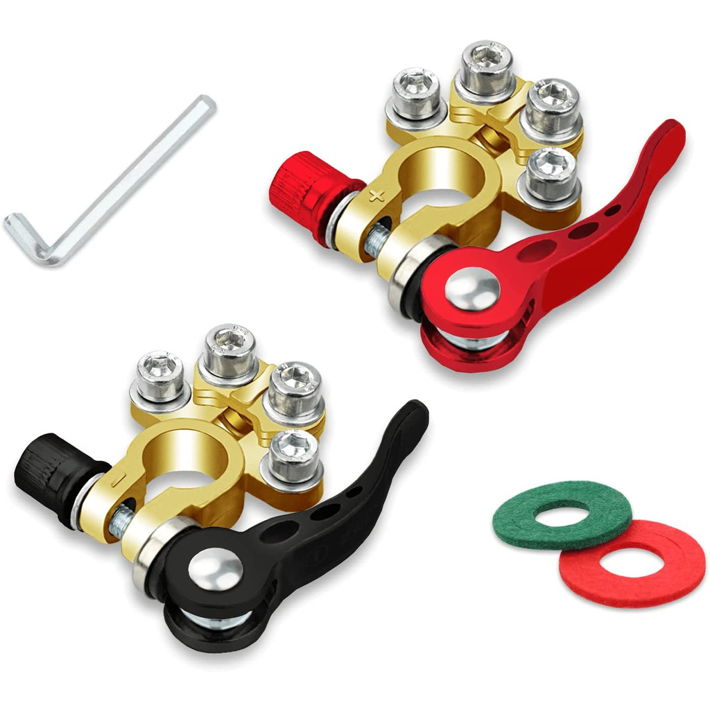 2PCS Battery Terminal Connectors, 4 Way Quick Release Disconnect ...