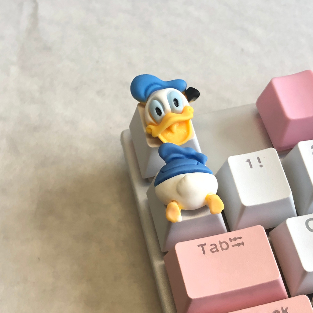2 Pcs/set DIY cute anime Donald Duck Pikachu cross shaft keycaps ...