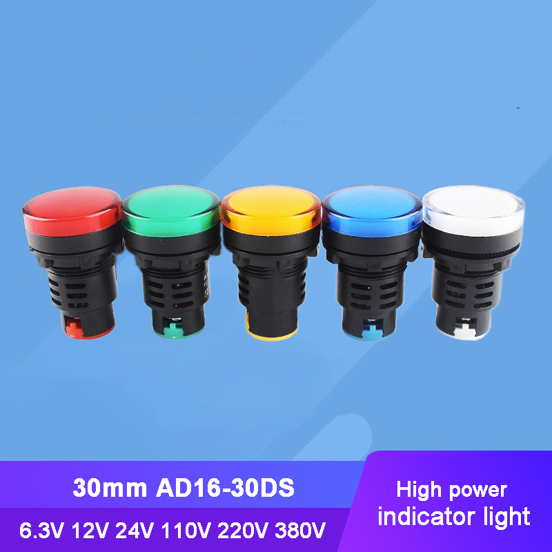 2pcs 30mm AD16-30DS 6.3V 12V 24V 36V 48V 110V 220V 380V 440V Indicator ...