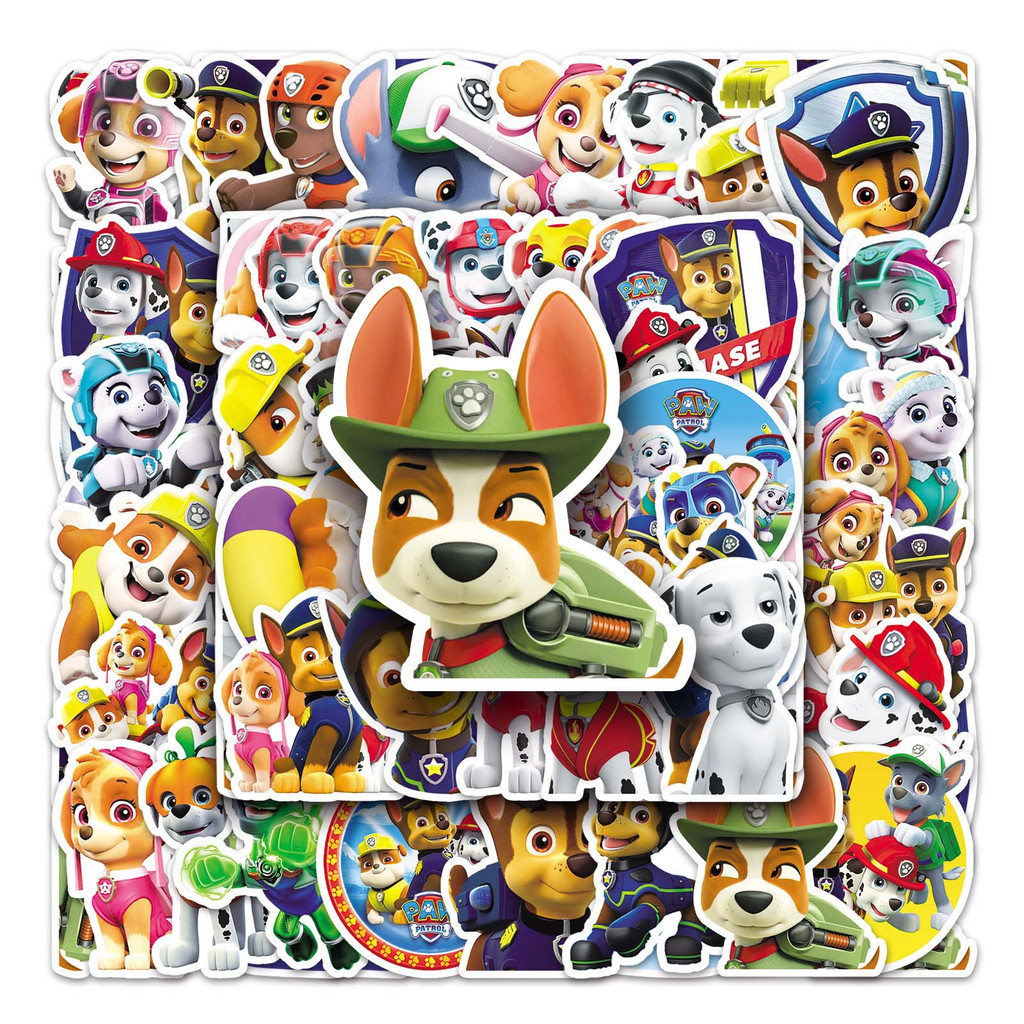 50 Piece Funny PAW Patrol Stickers Waterproof DIY For Phones Laptop Car ...