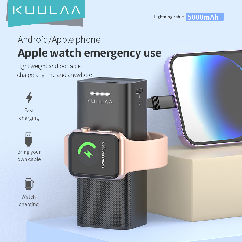 Kuulaa Mini 5000mAh Power Bank Comes With Cable Wireless Magnetic ...