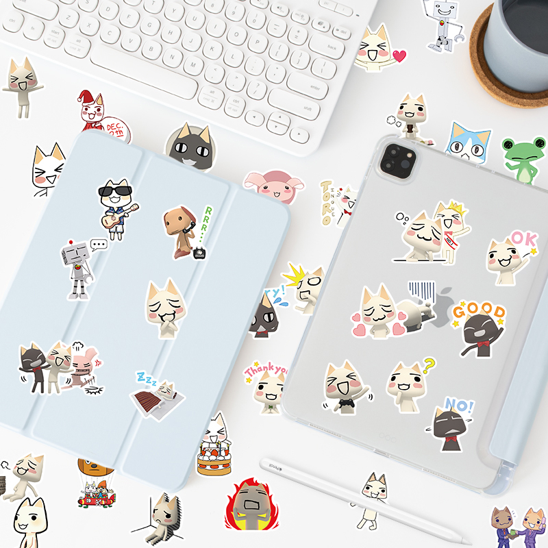 50pcs Stickers Toro Inoue Cat Kawaii Graffiti Cartoon Skateboard ...