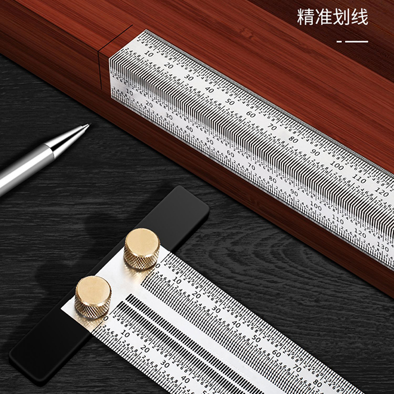 Woodworking Marking T-Type Scale Ruler Hole Scribing Marking Ruler ...