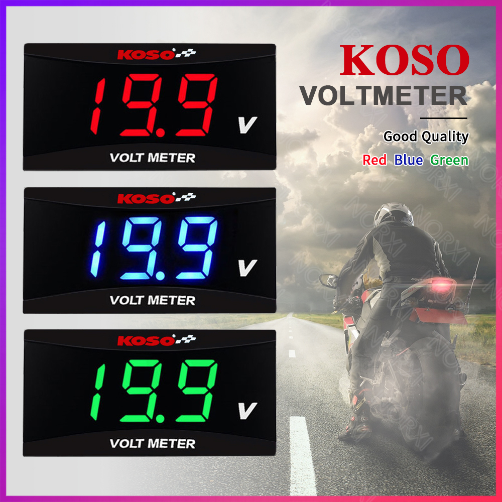KOSO VOLTMETER 12V 24V DIGITAL LED CAR MOTORCYCLE LORRY 12V-150V ...