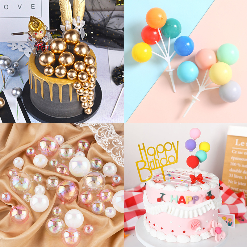 Colourful Ball Transparent Shinny Wish Ball Cake Decoration Cake Topper ...