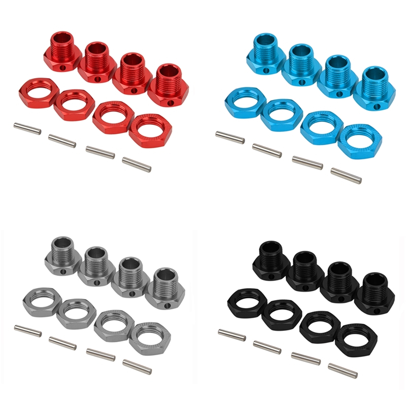 Metal 17mm Wheel Hex Hub Adapter with Nut 81011 for Traxxas HPI Tamiya ...
