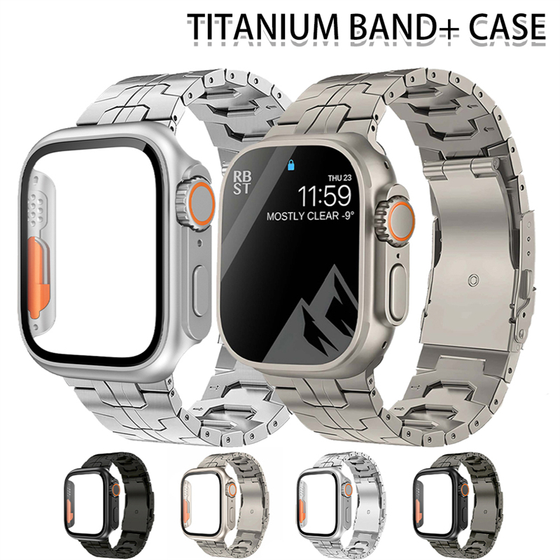 Luxury Titanium Strap PC case for iWatch Band 40mm 41mm 44mm 45mm Men's ...