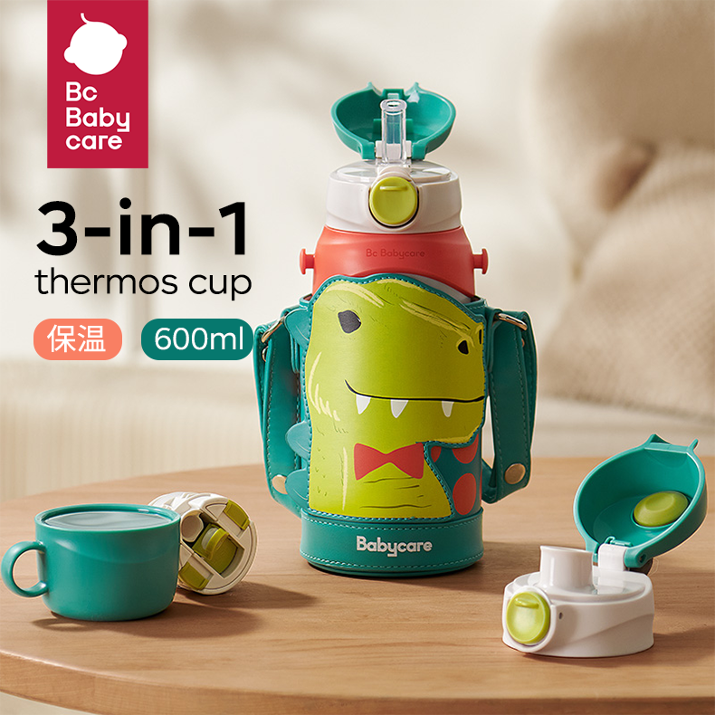Bc Babycare 600ML Kids Thermos Cup Vacuum Insulated 316 Stainless Steel Children Kids water ...