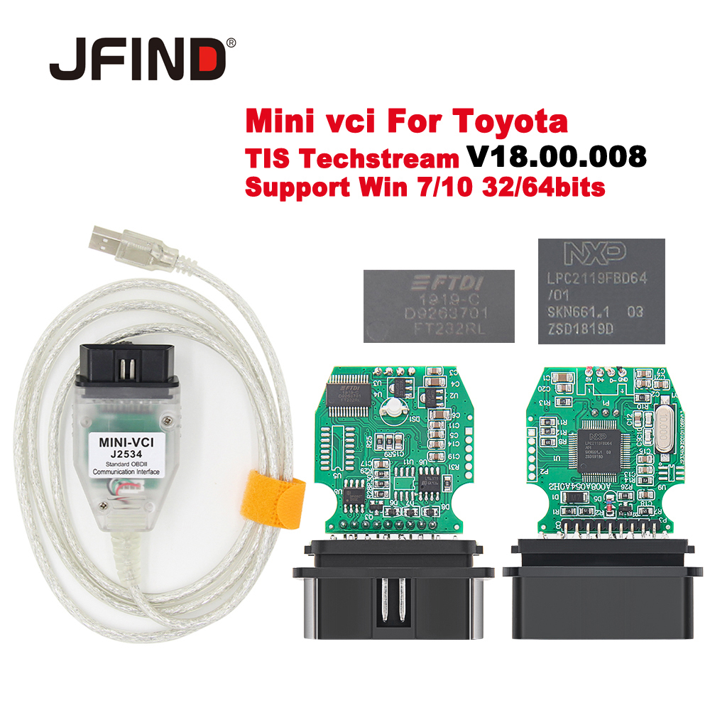mini vci For Toyota TIS Techstream V18.00.008 minivci FTDI For J2534 ...