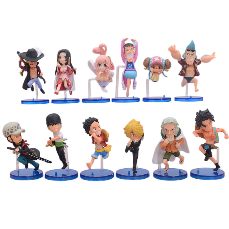 12Pcs/Set Anime One Piece Monkey D Luffy Zoro Sanji Ace Law Tony Tony ...